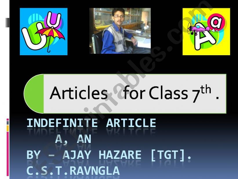 ESL - English PowerPoints: English , Articles [a,an,the]